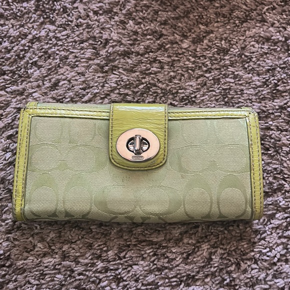 Coach | Bags | Lime Green Used Coach Wallet | Poshmark